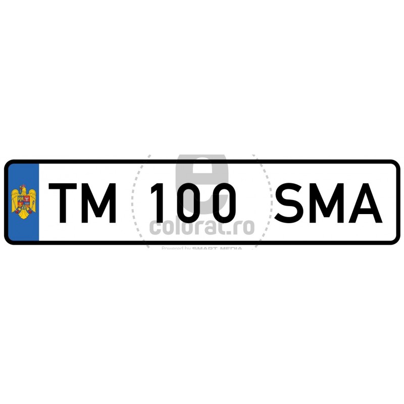 Stema Romania Autocolant Sticker Numar Auto SemiRotund